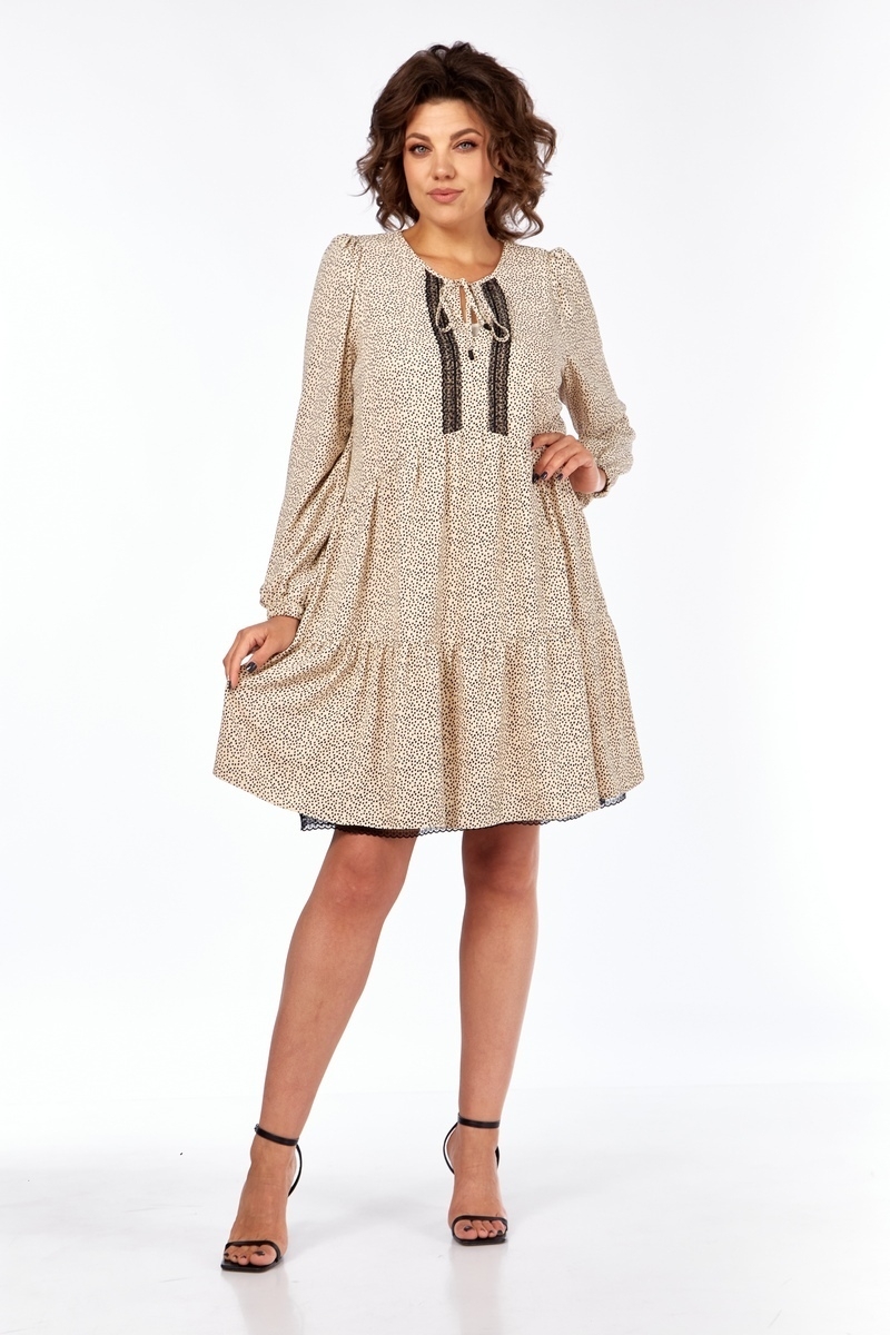 Платье 1035 молочный + горох Milora купить в интернет магазине | в наличии